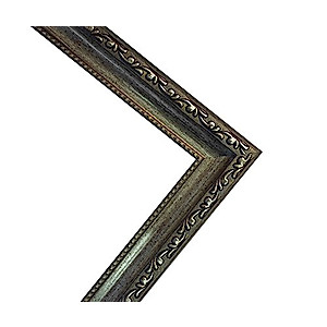 FRAMES BY POST Shabby Chic Picture Photo Frame, Plastic, Silver with Light Grey Mount, 50 x 40 cm Image Size 16 x 12 Inches