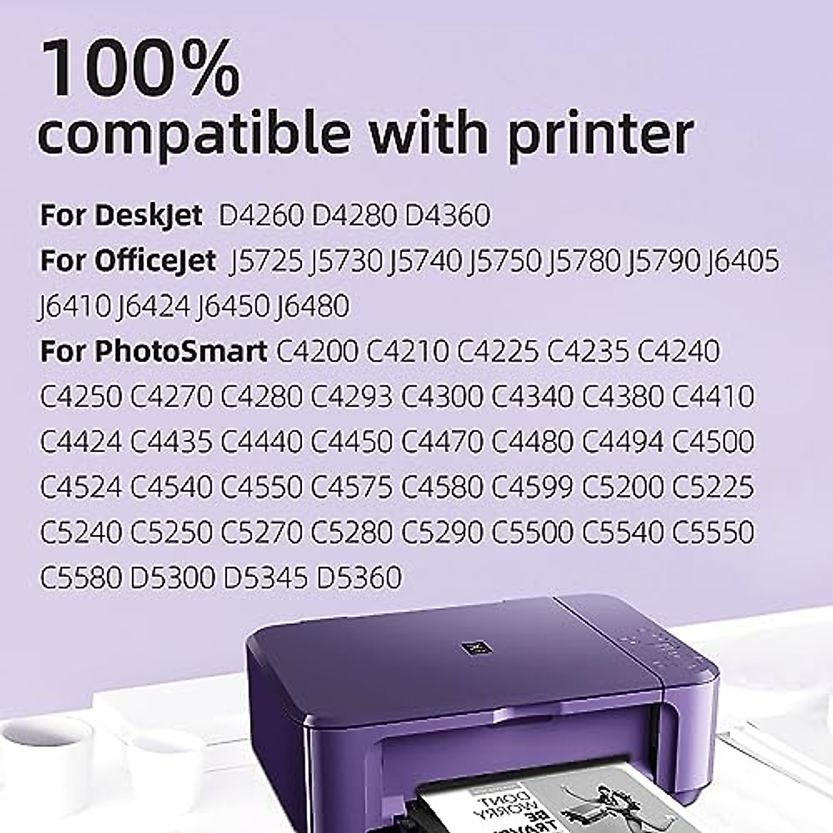 Printer Ink 74 75 Replacement for 74 75 Ink Cartridges Combo Pack Fit for PhotoSmart C4280 C5280 C4480 C4250 DeskJet D4360 D4260 OfficeJet J5780 Printers (1 Black & 1 Color, 2-Pack)