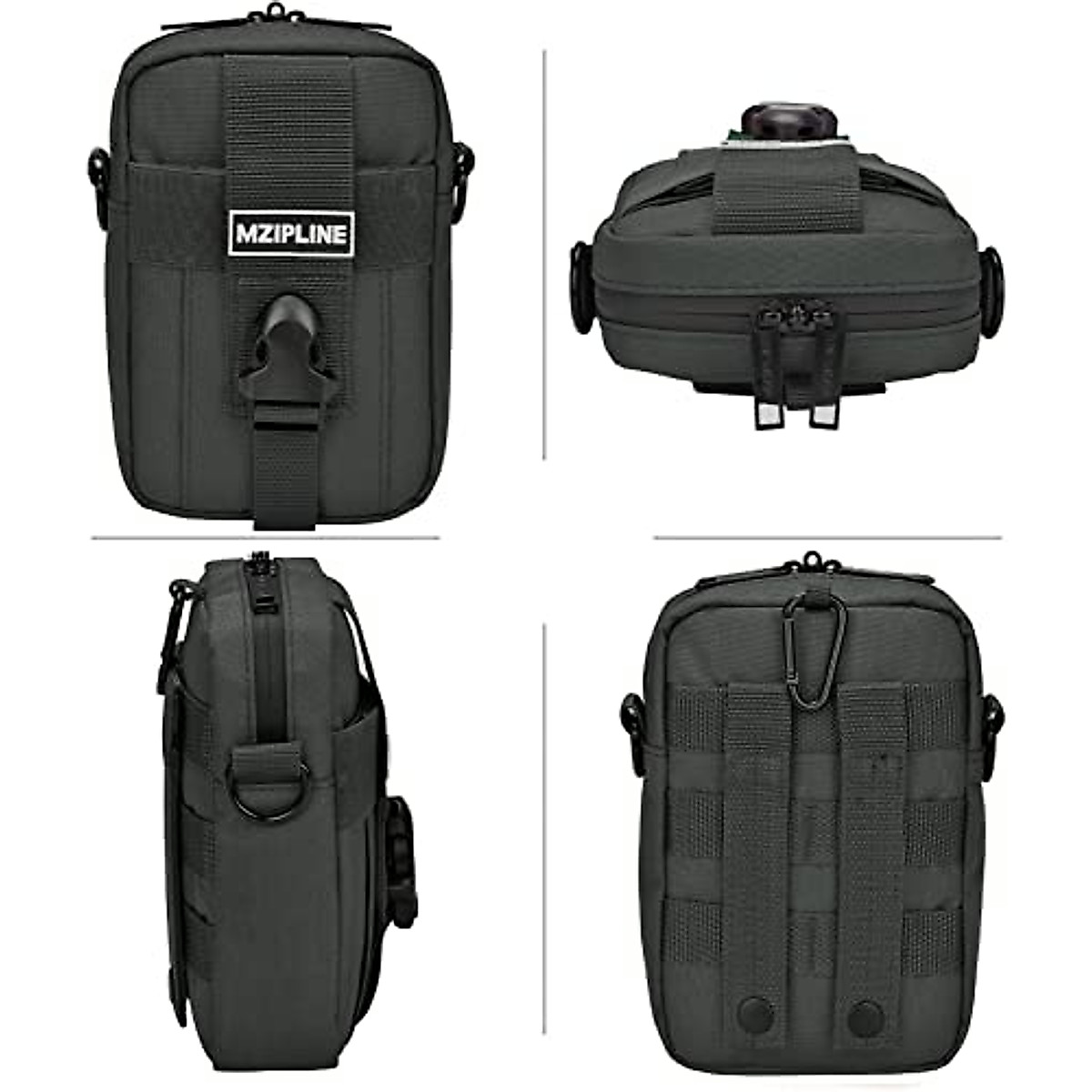 MZIPLINE Tactical Package-Smell Proof-Bag Crossbody Sling Shoulder Bags with Carbon Lining for Man (Black S)