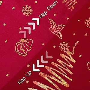 Topfinel Red Foil Print Velvet Curtains for Living Room and Bedroom - Thermal Insulated Blackout Curtains, Noise Reducing Window Drapes,Christmas and Party Decorations 52 x 108 Inches Long, 2 Panels