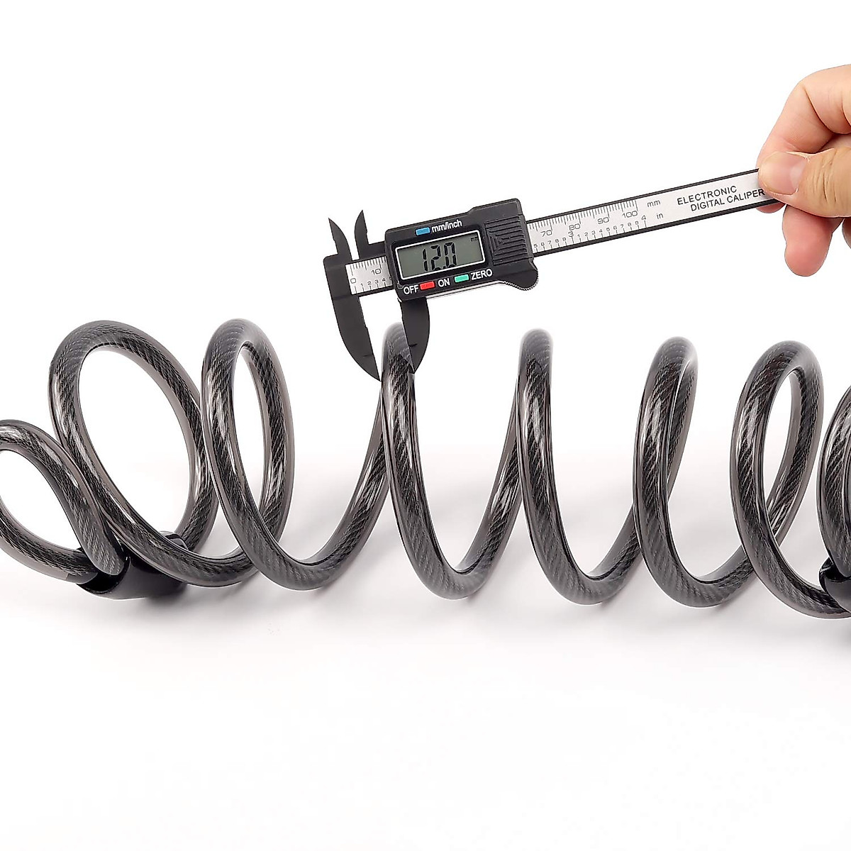 BIGLUFU Bike Security Steel Cable, 7ft/210cm Long Braided Steel Lock Cables, 12mm Flexible Steel Cable with Loop End