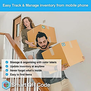 QR Code Labels for Storage & Organization Smart Moving Labels Pack and Track Labels with QR Code for Inventory, Storage – 48 Stickers (QR Code Labels for Storage - 48pcs)