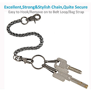 UTreers Chain Wallet Men Minimalist RFID Wallet Biker Trucker Travel Badge Holder Zipper