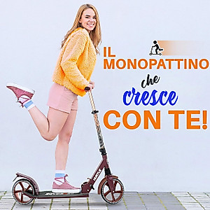 Hurtle Renegade Kick Scooters for Kids Teenagers Adults- 2 Wheel Kids Scooter with Adjustable T-Bar Handlebar - Alloy Anti-Slip Deck - Portable Folding Scooters for Kids with Carrying Strap