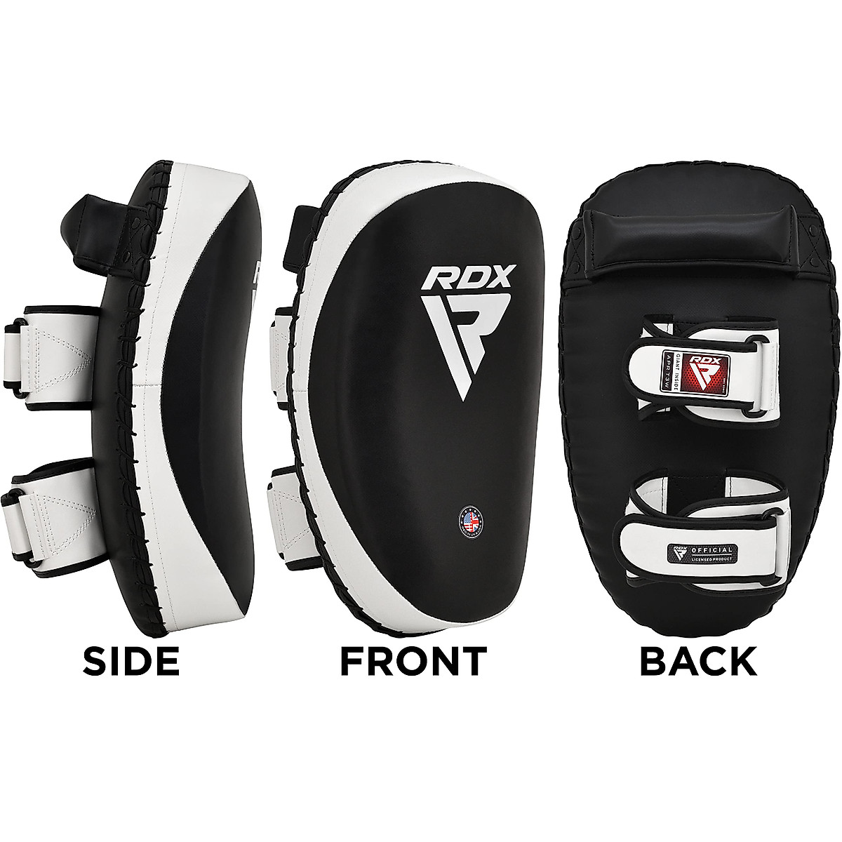 RDX Thai Pads for Kickboxing Muay Thai with Solid Handle Grip, Maya Hide Leather Curved Strike Shield for Boxing MMA Taekwondo Martial Arts, Training Combat Sports Knees Elbows Kicks Punches