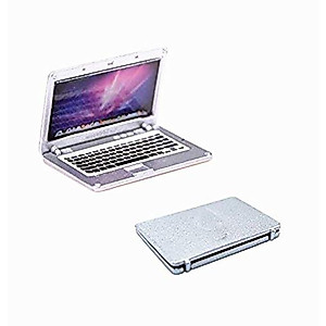 EatingBiting 2 Pack 1:12 Mini House Miniature Home Living Room Mini Laptops Notebook Computers Screen Mini Laptop Miniature Scene Model Scale Accessories Black + Silver