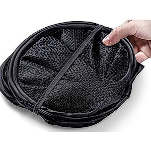 Laundry Hamper for Clothes - Mesh Pop Up Laundry Basket Bag, Portable Collapsible Folding Hampers with Carry Handles, fit College Dorm, Bedroom, Travel, Kids Room (Black)