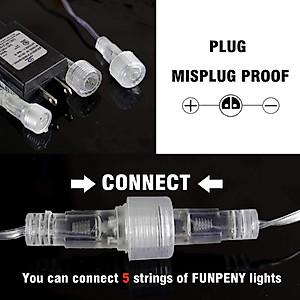 FUNPENY Meteor Shower Rain Lights, 288 LED Christmas Lights Icicle Snow Falling Christmas Lights Outdoor Raindrop Lights, 30cm 8 Tubes Xmas Tree Holiday Decoration (Blue)