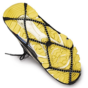 D-GROEE Ice Cleats Crampons Traction Snow Grips for Boots Shoes, Stainless Steel Snow Traction Cleats, Outdoor Sports Shoe Crampons Ice Grip for Ice Snow, Winter Hiking Climbing Ice Fishing Black