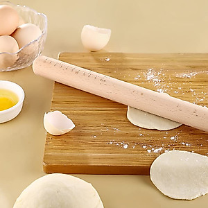 Rolling Pin, 14.9 inch french rolling pin, Wooden rolling pins for Fondant, Pie Crust, Cookie, Pastry, Dough, Tapered dumpling rolling pin with smooth construction