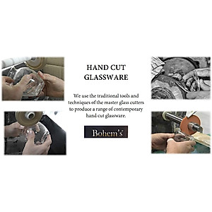 BOHEM'S Drinking Glasses for Water, Juice, Beer, Wine and Cocktails, Set of 6, Clear Tempered Glass Hand Cut Tumblers, Glassware Set for All Occasions (8 oz)