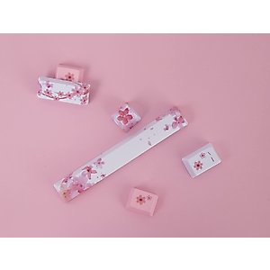 ZMX Cherry Blossom 61 Mechanical Keyboard,Hot Swappable 60％Compact Mechanical 5.0Bluetooth/Type-C Wired Dual-Mode RGB Backlit Dye-Sublimation PBT Keycap Gaming Keyboard(Black Switch, Pink)