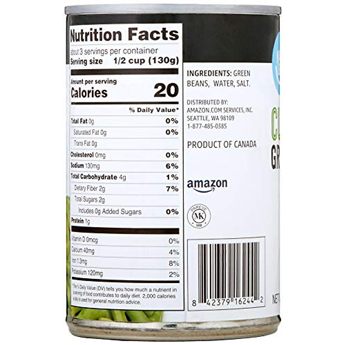 Amazon Brand - Happy Belly Cut Green Beans, 15 ounce (Pack of 1)