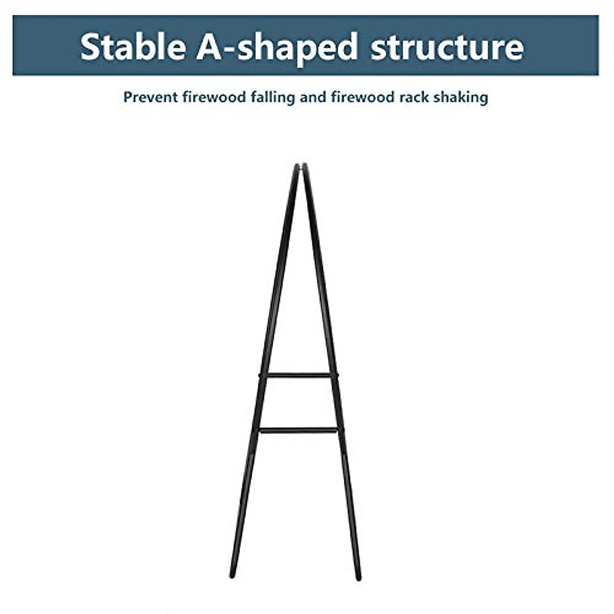 TUFFIOM 40-Inch Firewood Rack Heavy Duty Log Storage Round Hoop Holder Solid Anti-rust Black Tubular Steel Wood Lumber Stacker Outdoor & Indoor For Fireplace Pit Patio Deck Porch