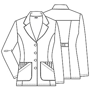 Dickies Womens 29 Inch Notched Collar Lab Coat, White, Small US