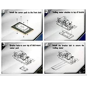 AQUOS Black Haswing Quick Release Bracket Quick Mounted Plate for Cayman Bow Mount Electric Trolling Motors on Bass Boat, Inflatable Boat, Pontoon Boat, Bass fishing, Lure fishing