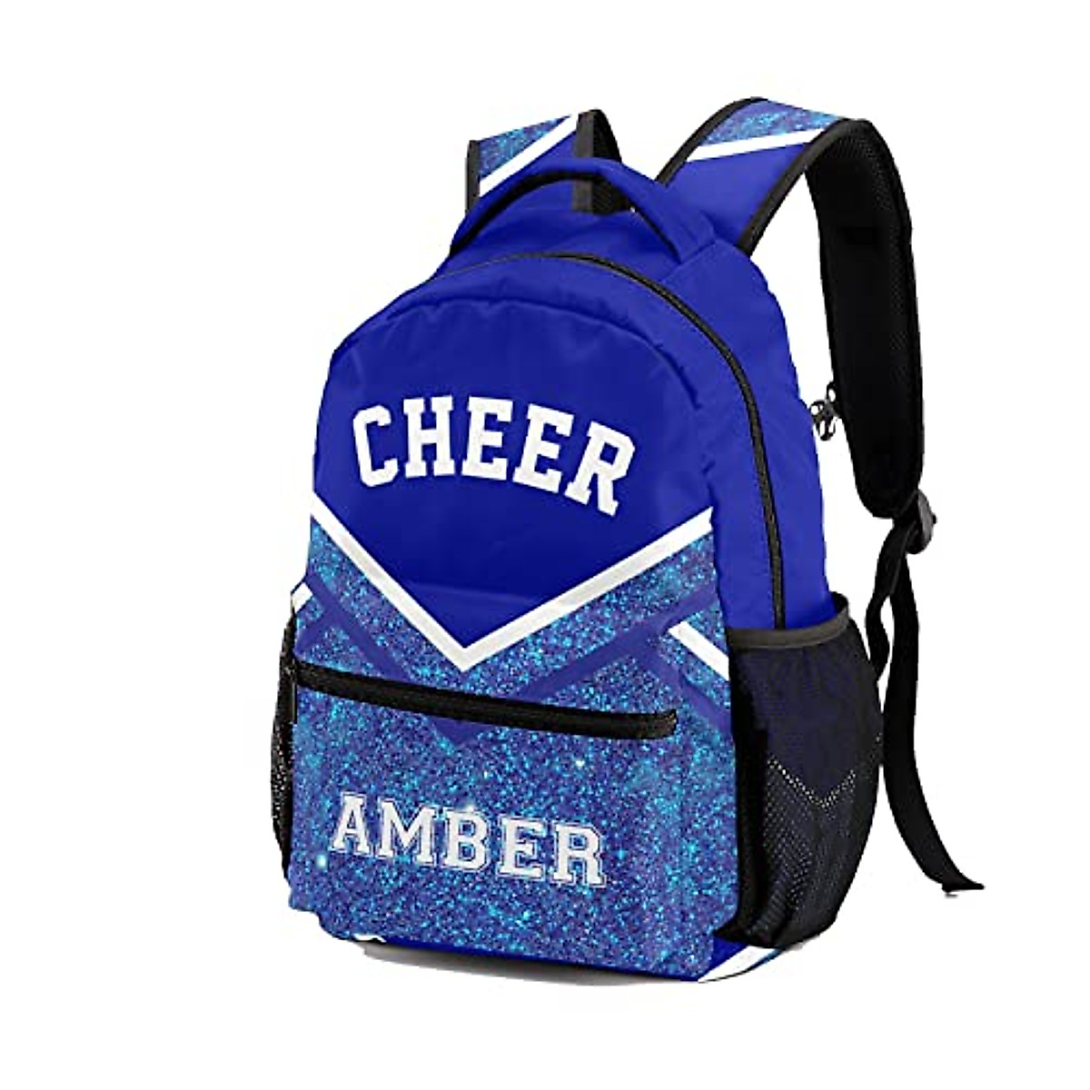 SunFancyCustom Cheer Cheerleaders Blue Backpack Personalized Daypack Laptop Travel Hiking Bag with Name