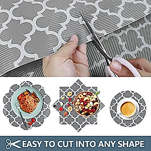 Gantan Cabinet Liners 17.5Inch x 30FT(360") Shelf Liner for Kitchen Cabinets Refrigerator Wire Shelving Non Slip Drawer Mat for Kitchen Bathroom Dresser Drawer Fridge (Grey)