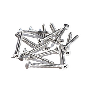 #10 x 1-3/4" Wood Screws, Self-Tapping Cabinet Screws 25pcs, Flat Head 18/8 Stainless Steel Sheet Metal Screws Countersunk Phillips Drive for Indoor and Outdoor Wooden Working by IMSCREWS