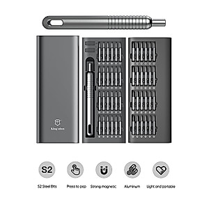 Kingsdun 51 in 1 Precision Screwdriver Set, Portable Screwdriver Set with 48 Magnetic Bits Torx Hex Screwdriver for iPhone, Laptop, PC, Watch, Glasses