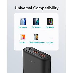 Charmast Portable Charger, Small 10000 Quick Charge Battery Pack, USB C Power Bank Fast Charging Mini Portable Battery Charger for iPhone, Samsung, More Phones