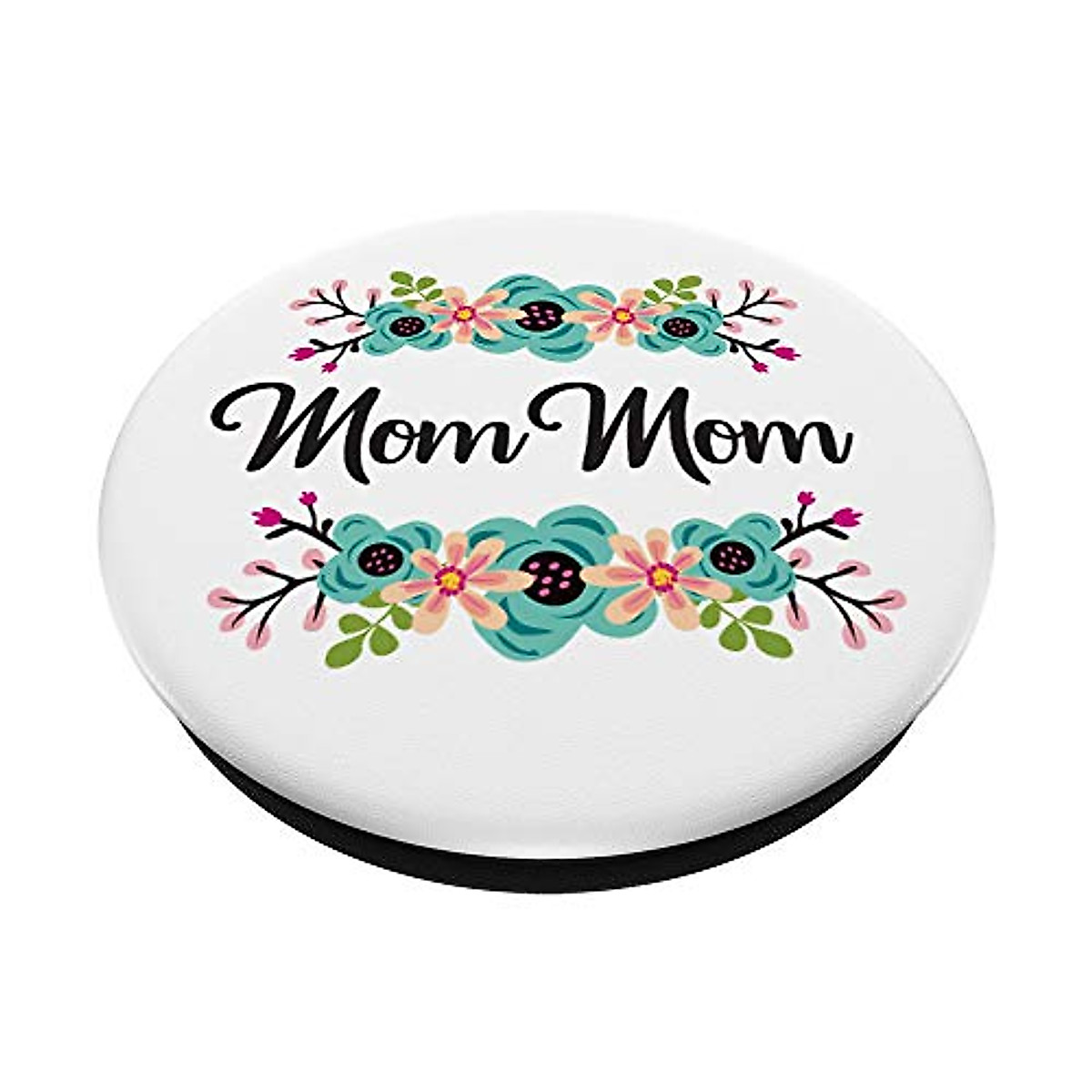 MomMom Gifts From Grandkids Floral Personalized Name Gift PopSockets Grip and Stand for Phones and Tablets