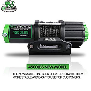 STEGODON 4500 lb. Electric Winch,ATV/UTV Winch with Synthetic Rope,12V Electric Boat Trailer Winch Kit with Wireless Remotes and Mounting Bracket