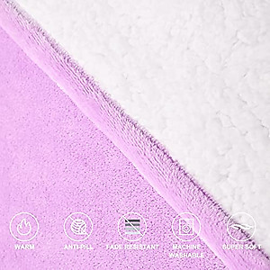 Touchat Wearable Blanket Hoodie, Oversized Sherpa Blanket Sweatshirt with Hood Pocket and Sleeves, Super Soft Warm Plush Hooded Blanket for Adult Women Men, One Size Fits All (Purple)