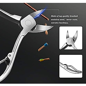 ESARORA Manicure Set, 20 in 1 Stainless Steel Professional Pedicure Kit Nail Scissors Grooming Kit with Mirror and Black Leather Travel Case, Double Layer