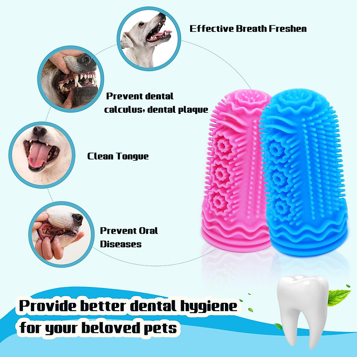 GioesQZZee Cat Dog Toothbrush, Dog Tooth Brushing Kit, Cat Toothbrush, Dog Teeth Cleaning, Dog Finger Toothbrush, Dog Tooth Brush for Small & Large Pets, (9)