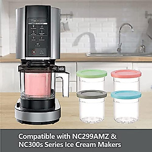 GHQYP Creami Deluxe Pints, for 16OZ Ninja Ice Cream Maker Pints, Ice Cream Pints with Lids Safe and Leak Proof Compatible with NC299AMZ,NC300s Series Ice Cream Makers QINGCUN