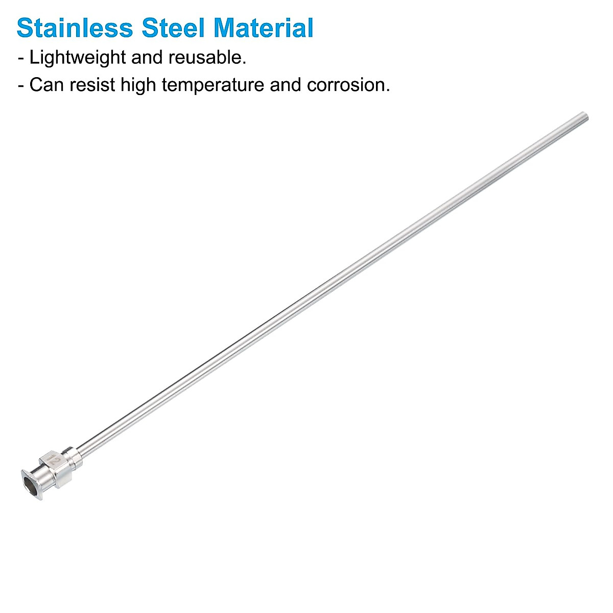 PATIKIL 12Ga x 5.9 Inch Stainless Steel Dispensing Needle Tips, 12Pcs Metal Glue Needle Tube Blunt Tips Luer Lock for Thick Glue Ink Lab, Silver