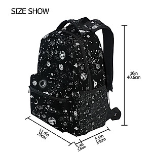Wamika Space Galaxy Stars Kids Backpack Black Hole School Backpacks Boys Girls Daypack Book Bag