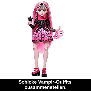 Monster High Skulltimate Secrets Fearidescent Series Doll & Accessories, Draculaura, Dress-Up Locker & 19+ Surprises