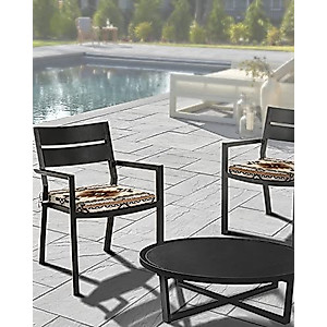 LBDOMOV Boho Western Outdoor Waterproof Cushion Chair Cover Set of 4, Patio Furniture Sofa Couch Seat Cushions Protector Slipcover with Ties, Southwest Native American Indian Geometry 22''x22''x4''