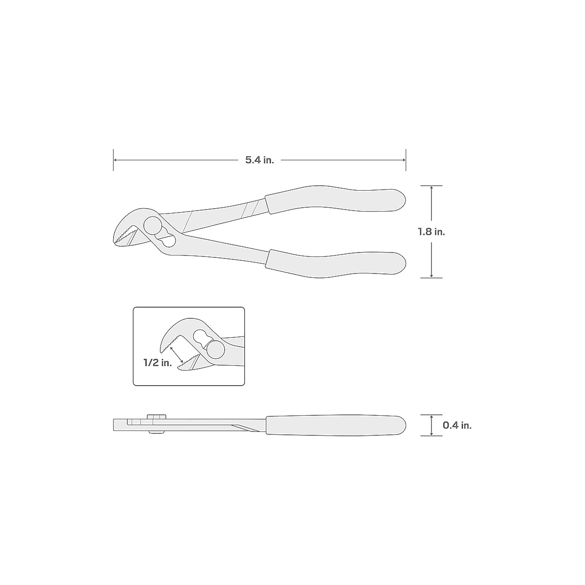 TEKTON 5 Inch Angle Nose Slip Joint Pliers (1/2 in. Jaw) | PGA16005