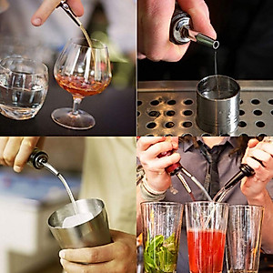 48 PCS Stainless steel bottle spout classic bottle pourers tapered spout liquor pourers with rubber dust caps for 1 inch bottle mouth, wine liquor olive oil coffee syrup vinegar bottles