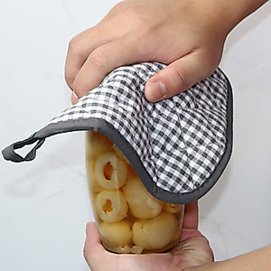 5 PCS Pot Holders for Kitchen, Cotton Potholers with Great Heat Resistance, Hot Pads, Trivets for Cooking and Baking Black