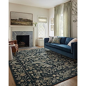 Loloi Rifle Paper Co. x Laurel Navy 9'-2" x 12'-2" Area Rug