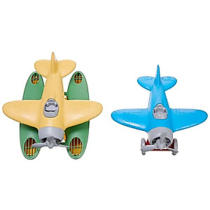 Green Toys Airplane Blue - Seaplane Yellow Bundle