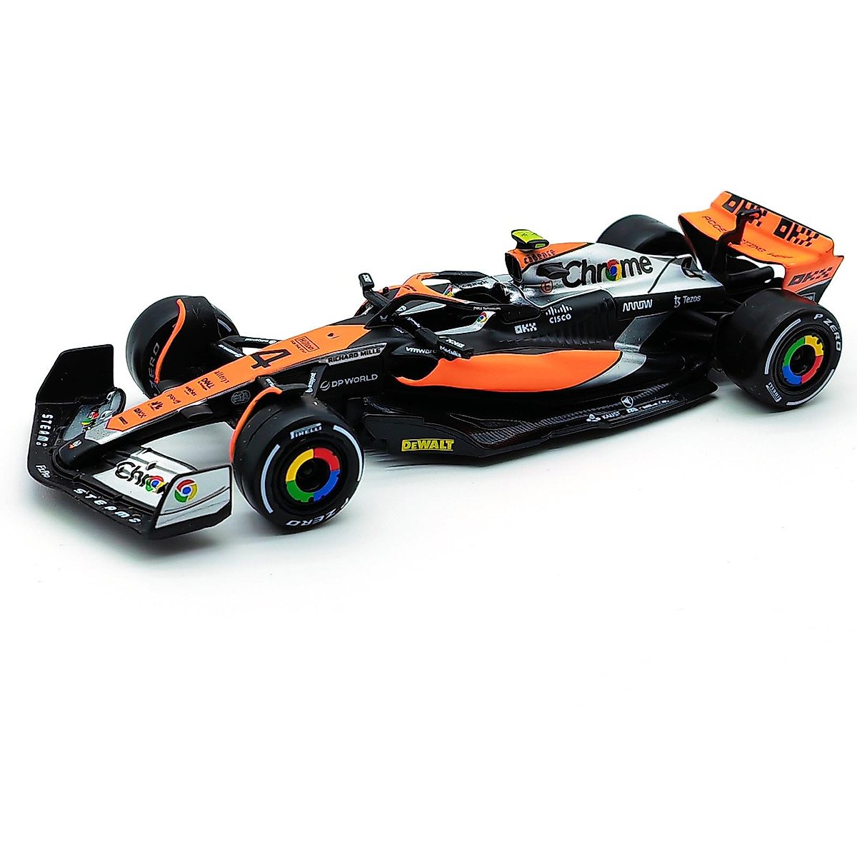 JODIYAAH Bburago P2 British GP Mclaren 2023 F1 MCL60 4# Lando Norris Formula Racing Alloy Car Diecast Model (MCL60 4#)