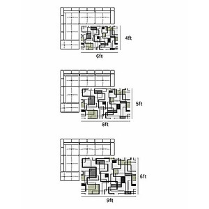 Sage Green Geometric Outdoor Rug for Patio/Deck/Porch, Non-Slip Large Area Rug 5 x 8 Ft, Black Gray Modern Abstract Art Indoor Outdoor Rugs Washable Area Rugs, Reversible Camping Rug Carpet Runner