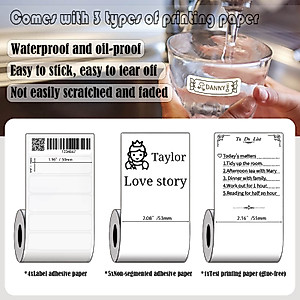 Blustrio Label Maker Machine, C22 Portable Bluetooth Label Printer with 10 Roll Labels, Wireless Handheld Sticker Maker for Office/Home/Kitchen