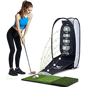 Golf Net Backyard Home Indoor Practice Hitting Chipping 2 Target and Ball Swing Kids Training Aids