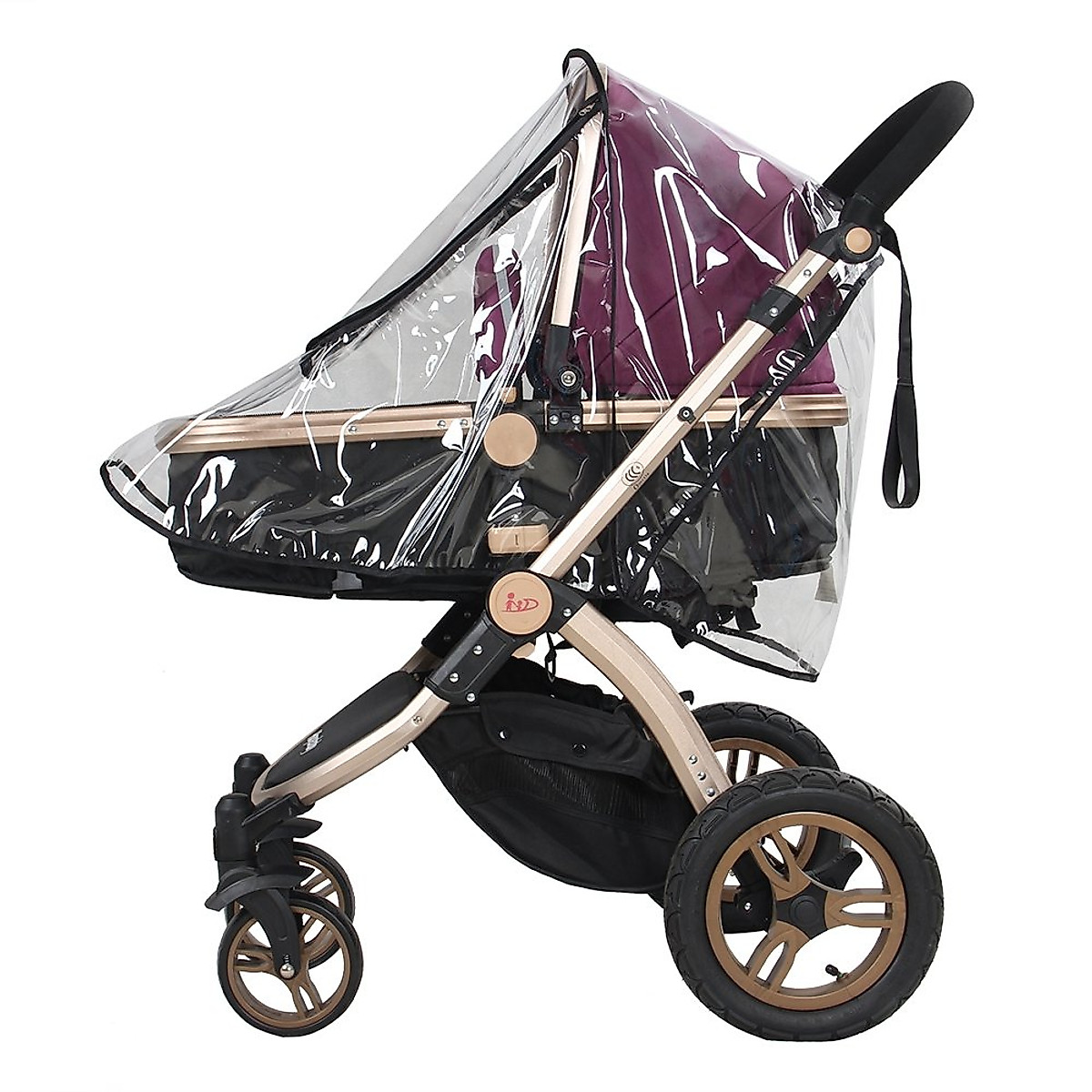 Baby Stroller Rain Cover, Universal Pram Accessory Front Opening Rain Cover PVC Transparent Wind Rain Weather Protector