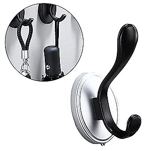 ＫＬＫＣＭＳ Small Coat Hook Wall-Mounted, Puncture- Coat-hat-Coat Hanger Heavy Duty Gadgets, Black Silver Oval, 66x68x100mm