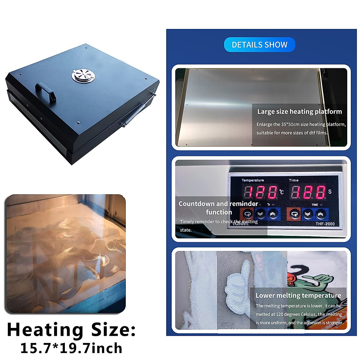 New A3 DTF T-Shirts L1800 Printer Machine Printer w/Roller Feeder for Fabrics, Leather, Toys, Swimwear, Handicrafts, T Shirt, Pillow, DIY Print (DTF Printer +Oven 6X 100ml Ink+100pcs PET Film)