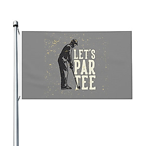 IMEEGIEN Let S Par Tee Flag 3x5 Ft Double-Sided Outdoor Decoration Banner Durable Home Yard Flags Polyester Welcome Flag