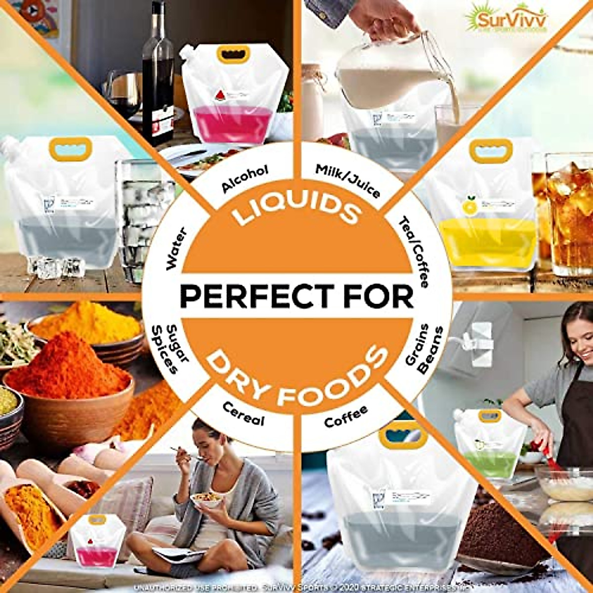 Water Storage Bag Foldable Container Handle Carrier Jugs Storing Wash Station Tank BPA Free Transparent Cube Emergency Survivals Freezer Cateen 1.3/2.6 Gallons