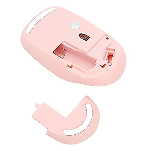 Pink Gaming Mouse, 1500DPI 2.4GHz Wireless Mouse with Cute Cartoon Pattern, 3 Intelligent Sleep Modes, Rechargeable Silent Mouse for Computer Laptop